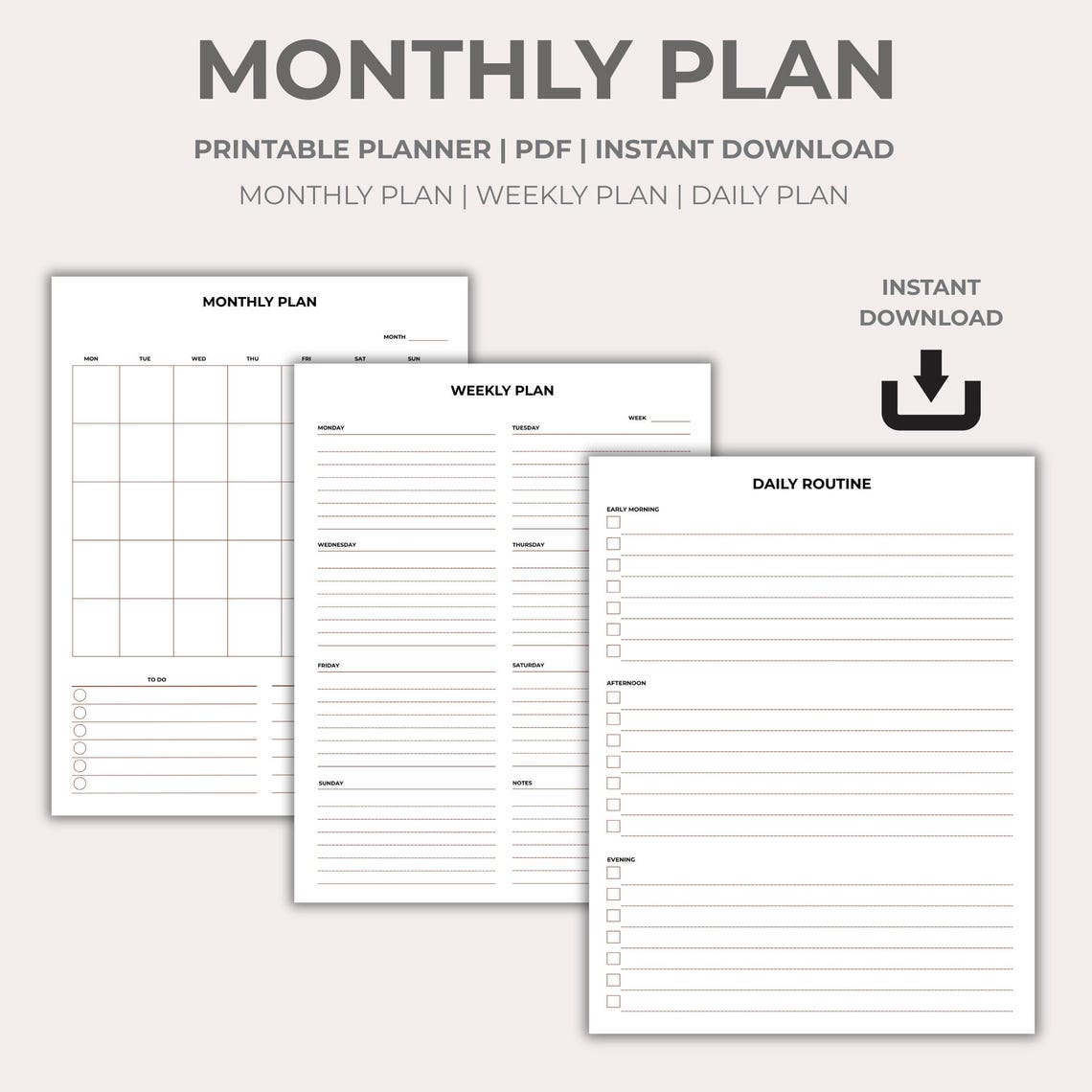Printable Dad Planner: Daily, Weekly & Monthly Organizer (digital ...