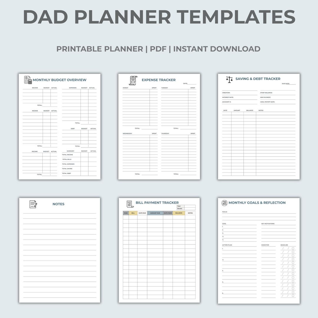 Monthly Budget Planner for Dads - Expense Tracker, Bill Organizer, Debt ...