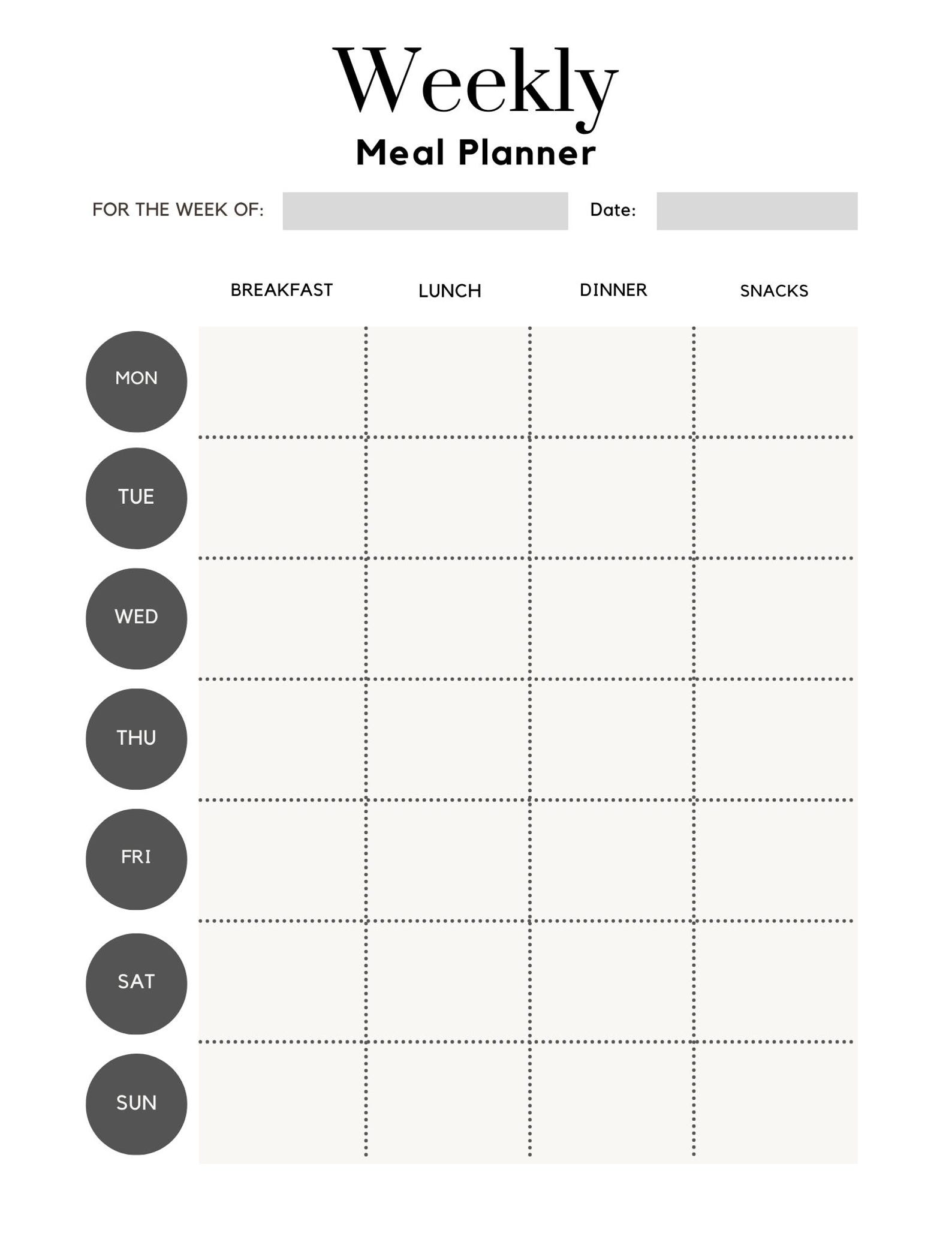 Printable Meal Prep Planner | Weekly Meal Planning Template | Grocery ...