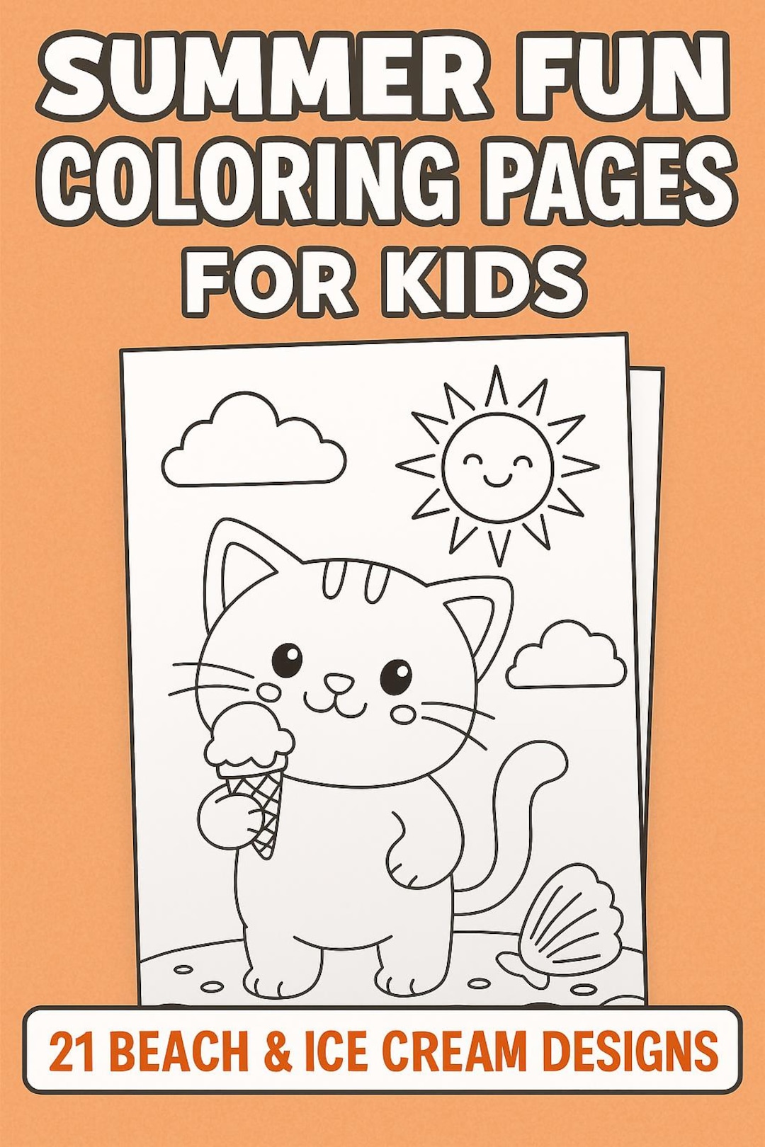 Summer Fun Coloring Pages for Kids – 21 Printable Beach & Ice Cream ...