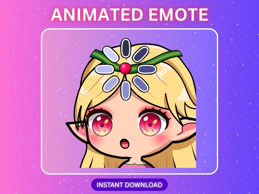 Anime Blonde Elf Girl Animated Emote – Twitch & Discord (digital ...
