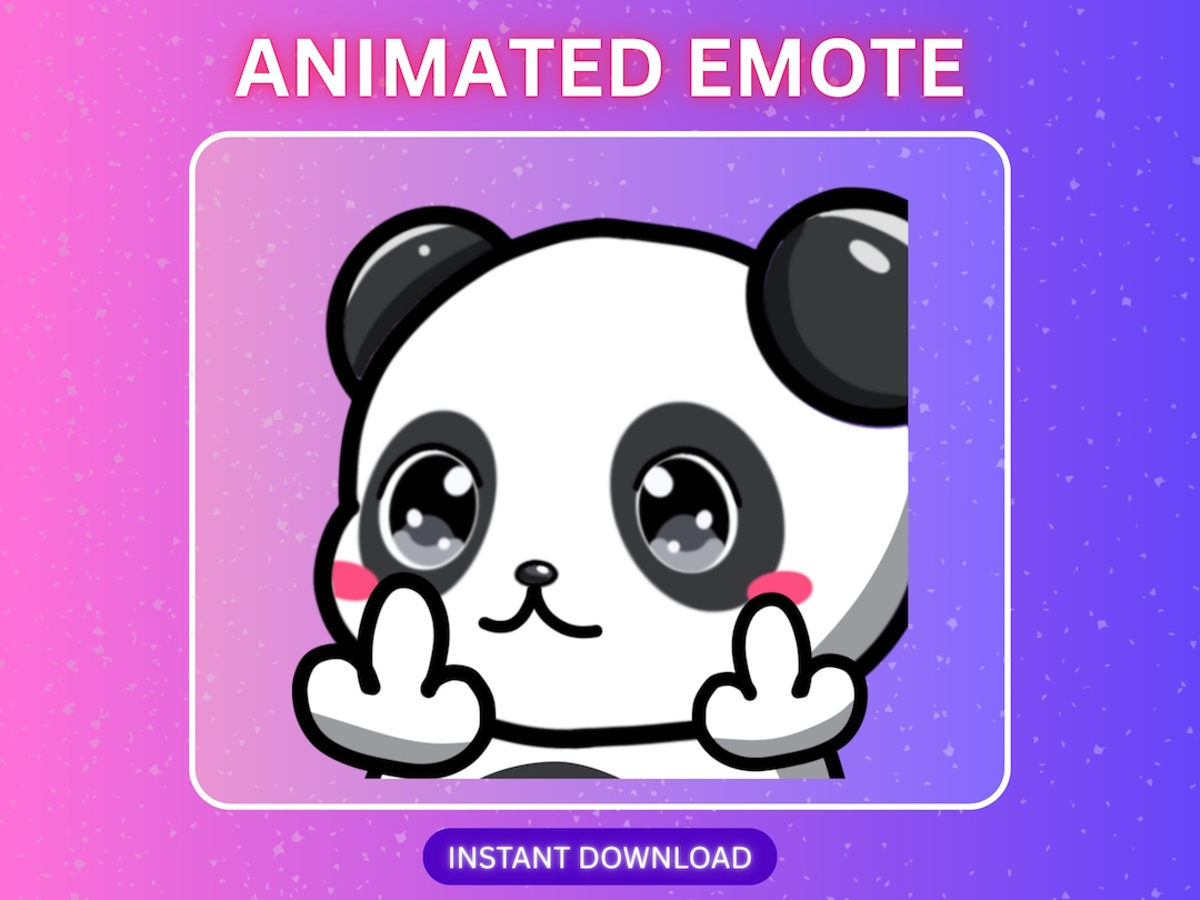 Animated Panda Middle Finger Emote: Twitch, Discord, Youtube - Etsy