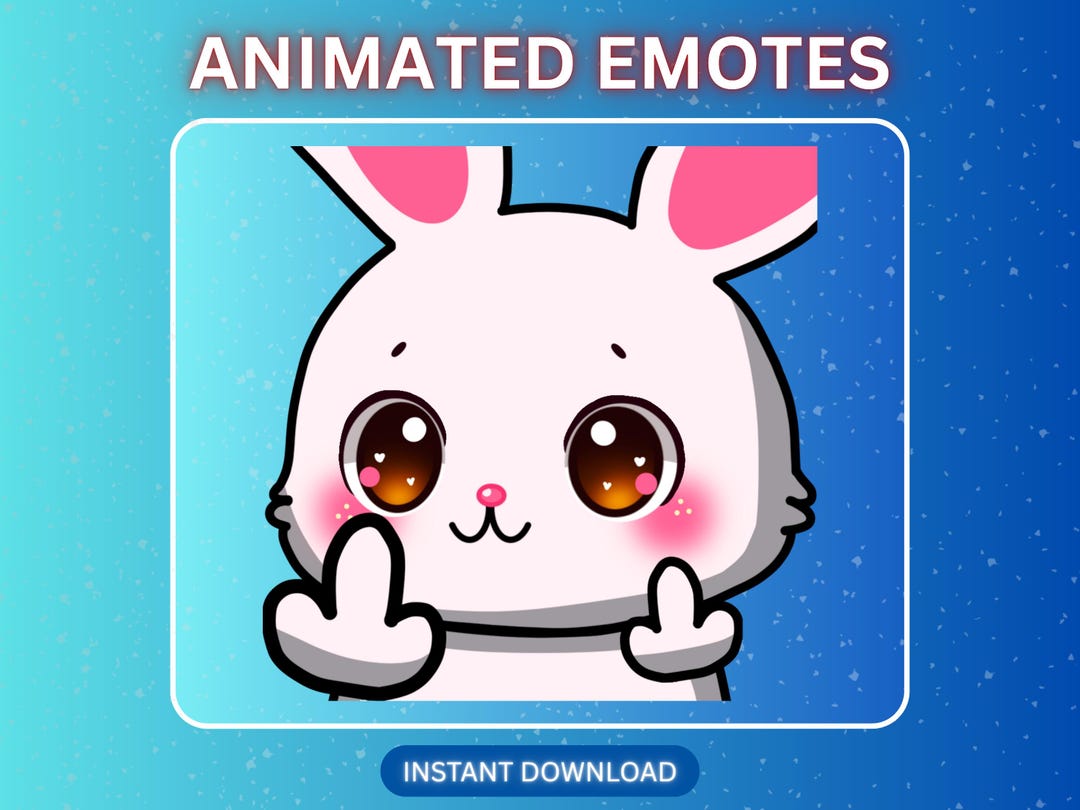 Animated White Bunny Middle Finger Emote: Twitch/discord/kick - Etsy