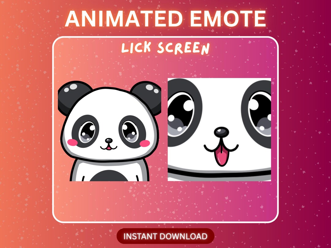 ANIMATED Panda Lick Screen Tongue Emote Twitch - Cute Anime Chibi ...