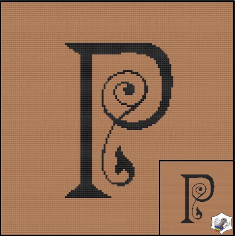 Pixel Art PDF Pattern - Letter "p" Penelope Typography - Dieter ...