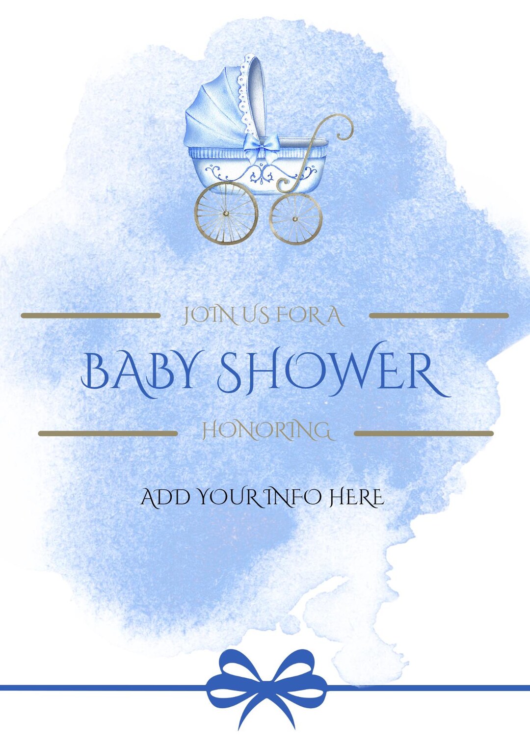 Blue Baby Shower Invitation - Etsy
