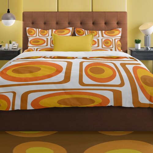 Mid Century Modern Bedding Black Geometric Duvet Cover or - Etsy