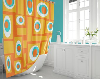 Retro shower curtain | Etsy