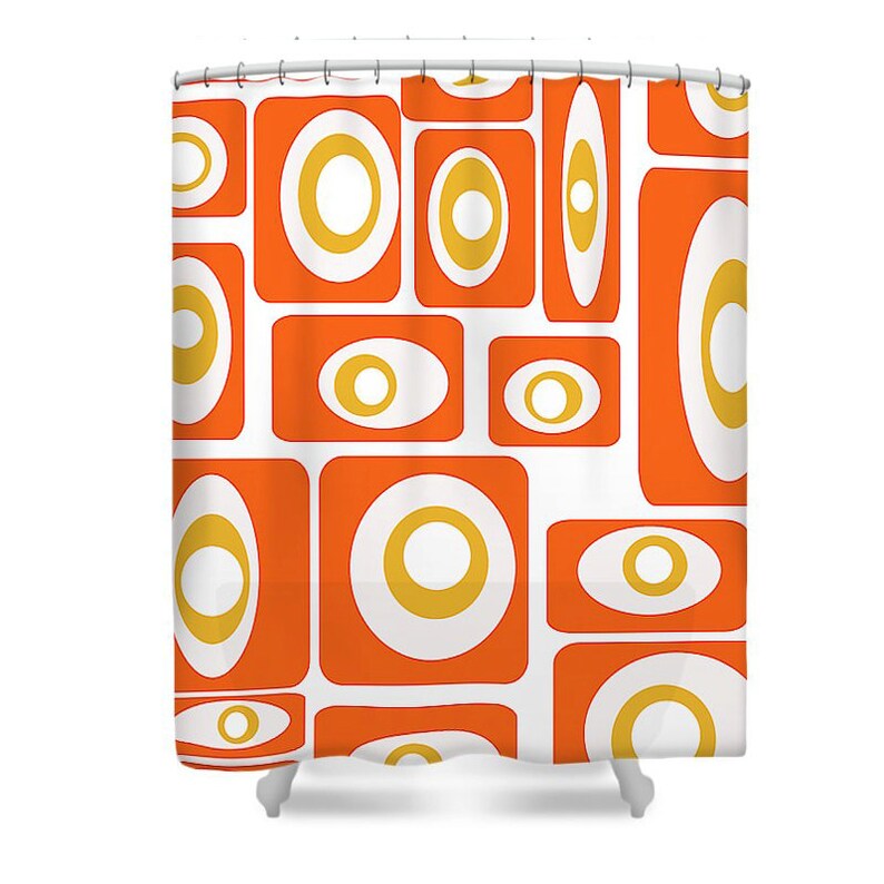 Mid Century Modern Print Shower Curtain Mid Century Modern Etsy
