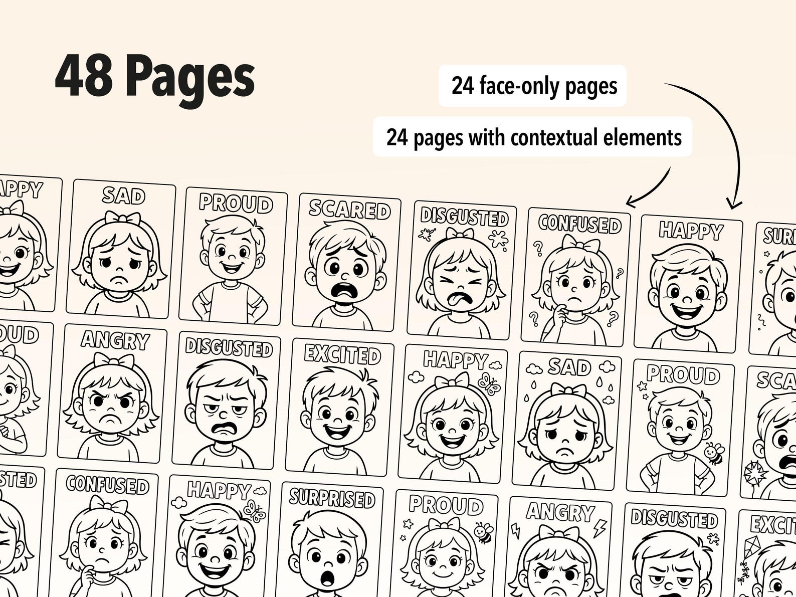 Big Feelings Coloring Pages for Kids | Printable Emotions PDF | Calm ...