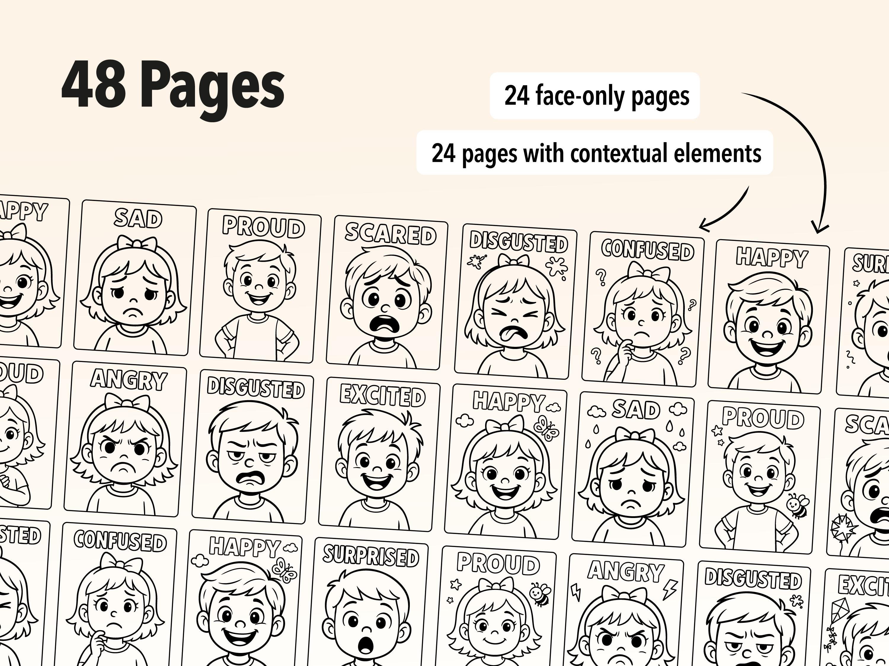Big Feelings Coloring Pages for Kids | Printable Emotions PDF | Calm ...