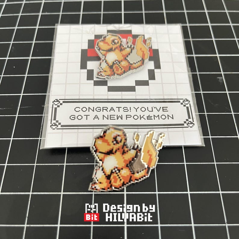 Pixel Pokémon Starter Pins – 8-bit Bulbasaur, Charmander & Squirtle - Etsy