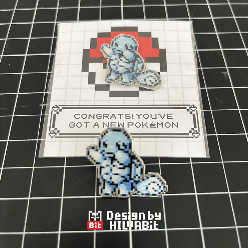Pixel Pokémon Starter Pins – 8-bit Bulbasaur, Charmander & Squirtle - Etsy
