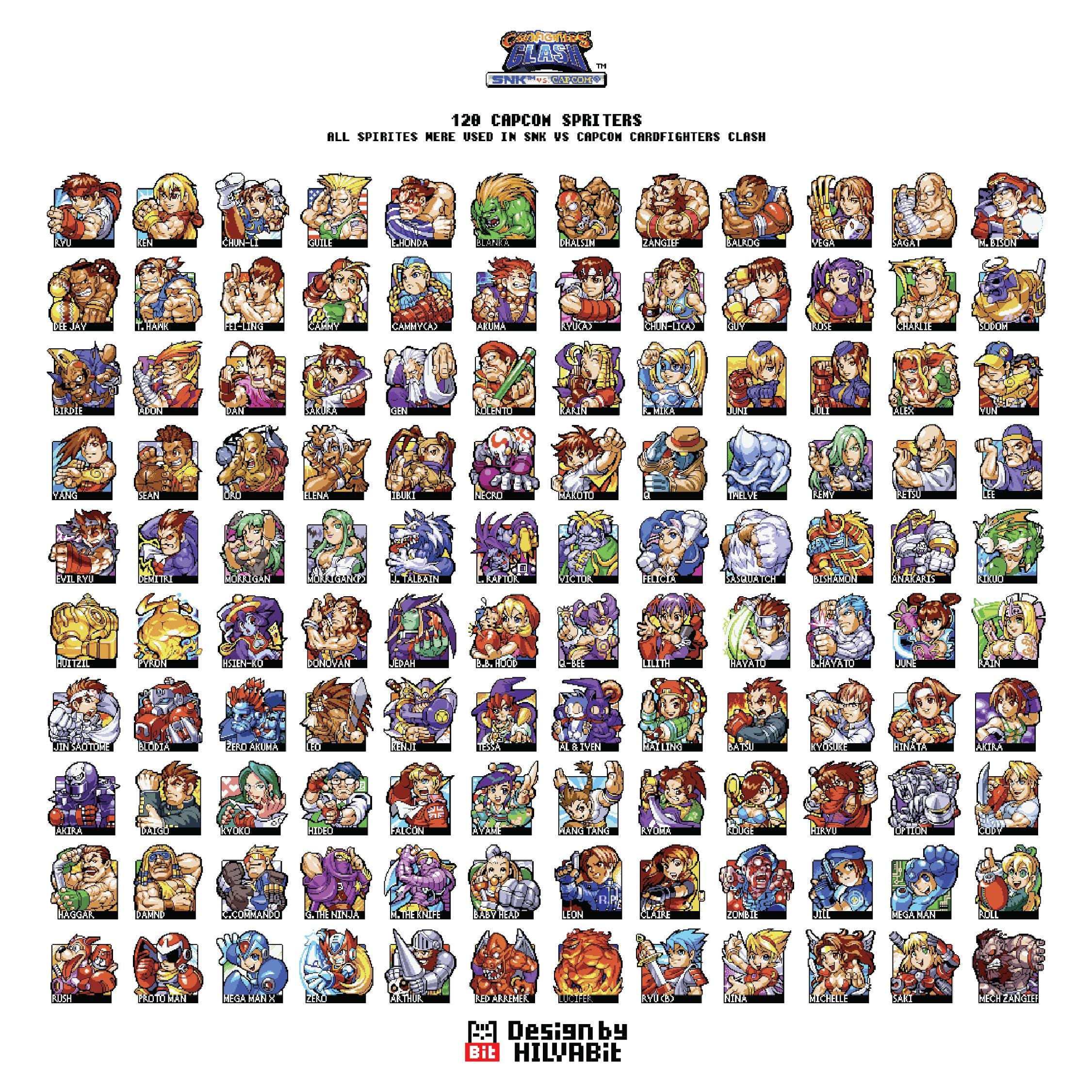 120 Capcom Sprite Vector Bundle – SNK Vs Capcom Clash Characters - Etsy ...