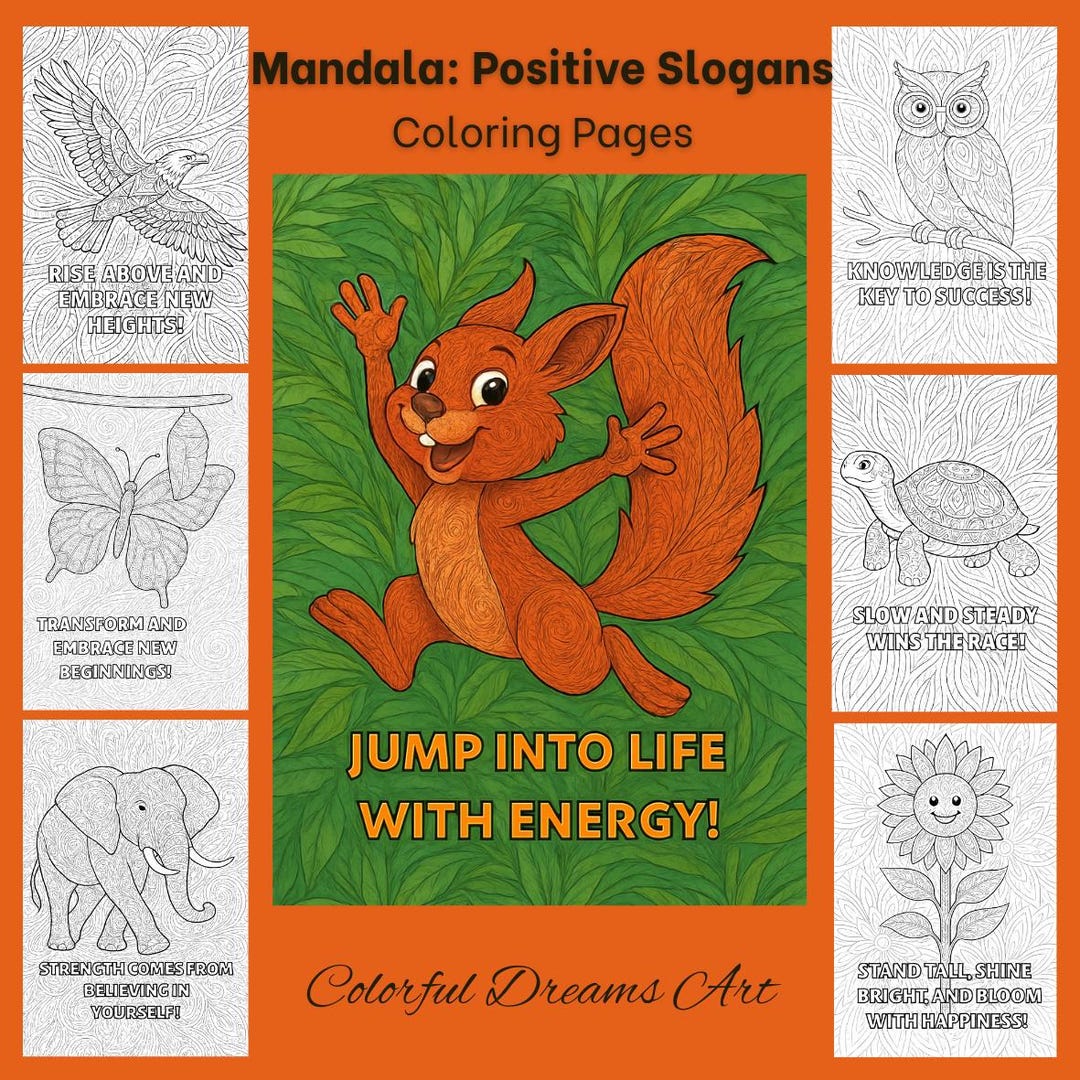 Mandala: Positive Slogans (coloring Pages) – 15 Inspirational Coloring ...