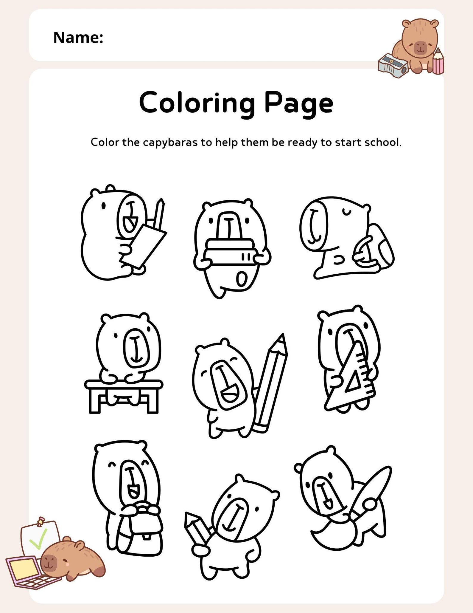 Capybara Activity Book. - Etsy