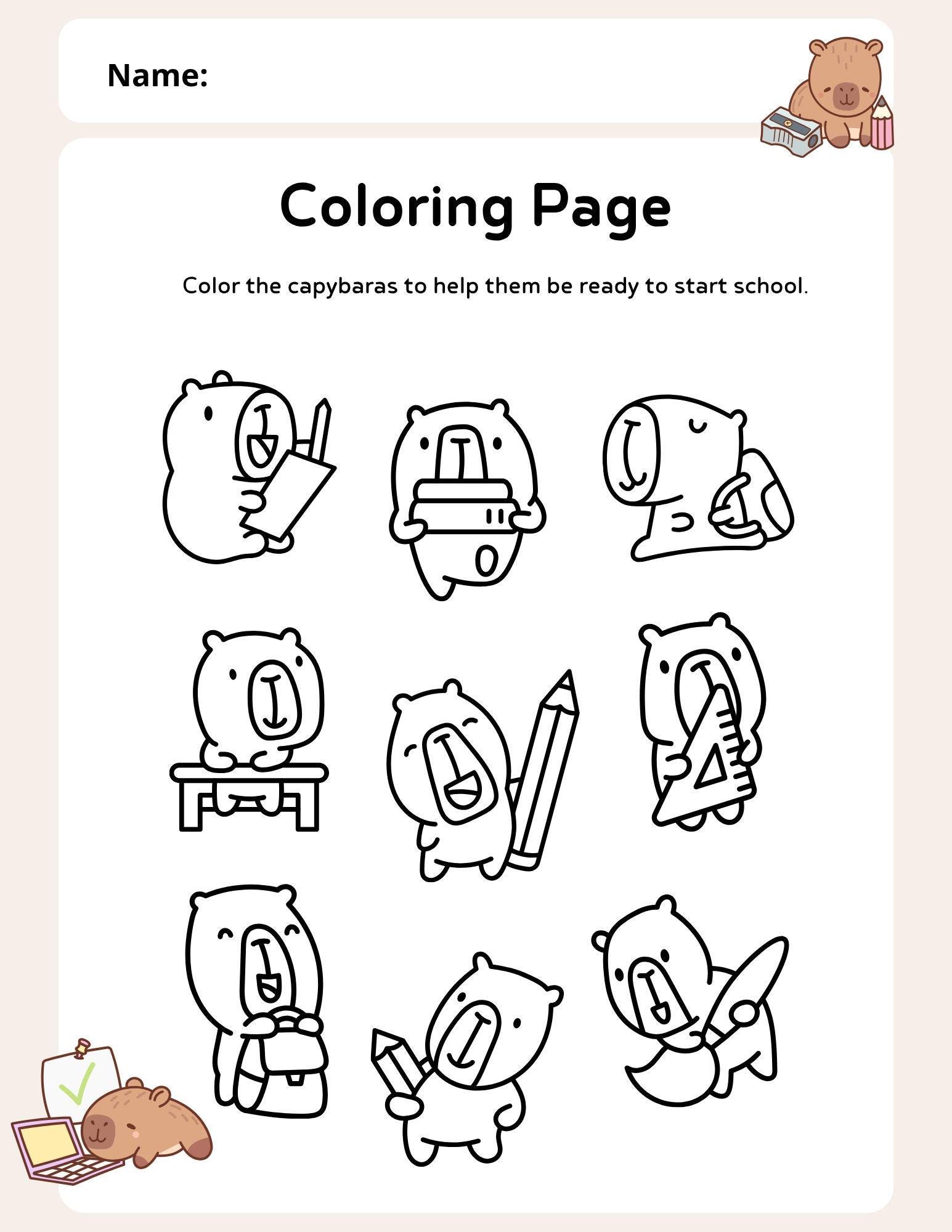 Capybara Activity Book. - Etsy