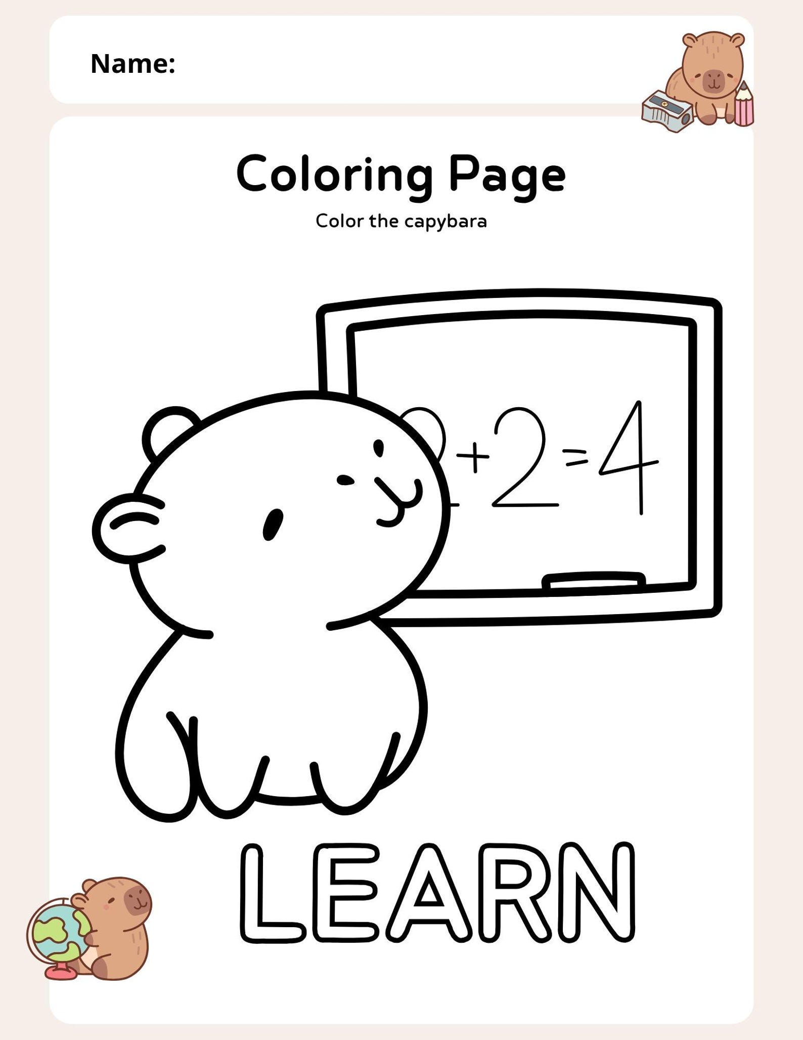 Capybara Activity Book. - Etsy