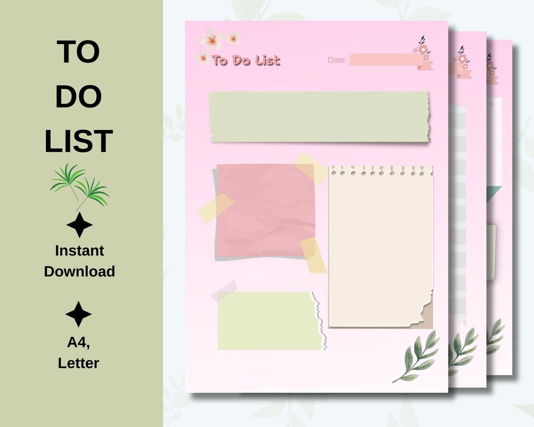 Printable to Do List PDF – Pastel Pink Planner Page – Daily Task ...