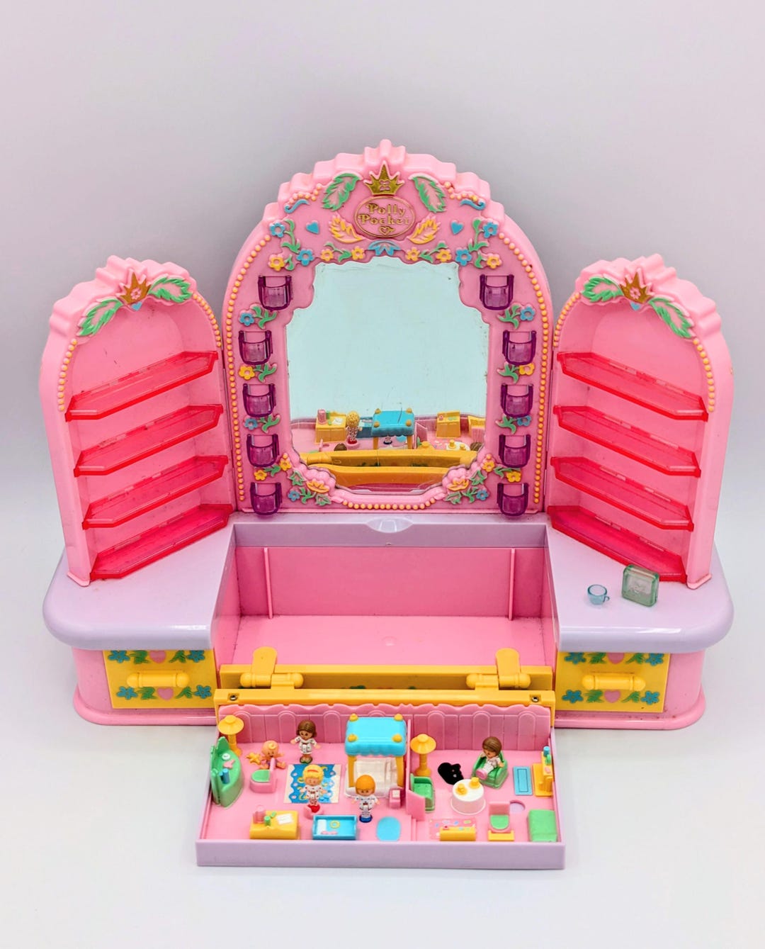 Polly Pocket Tiny Trinkets Dressing Table Playset Pajama Party Bluebird ...
