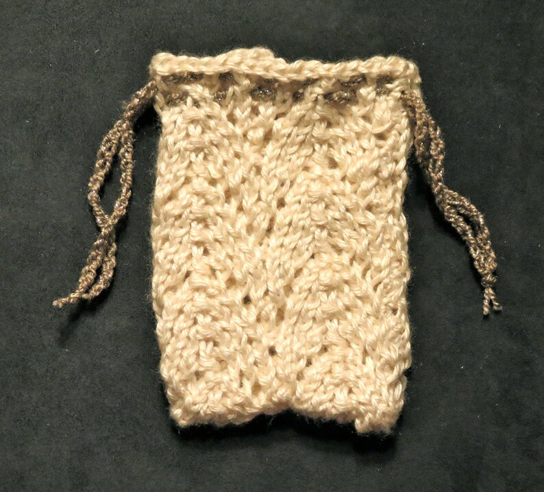 Silk Bamboo Hand Knit Small Gift Pouch in 'ivory' - Etsy