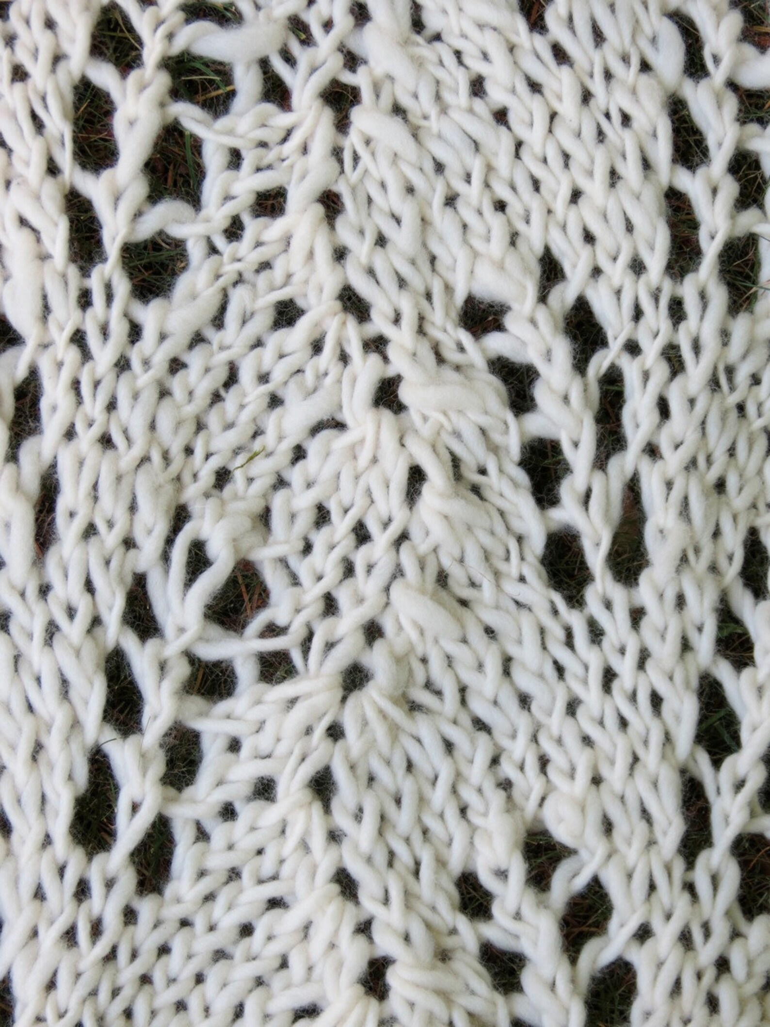 Deluxe Hand Knit Lace Roving Wool Blanket - Etsy