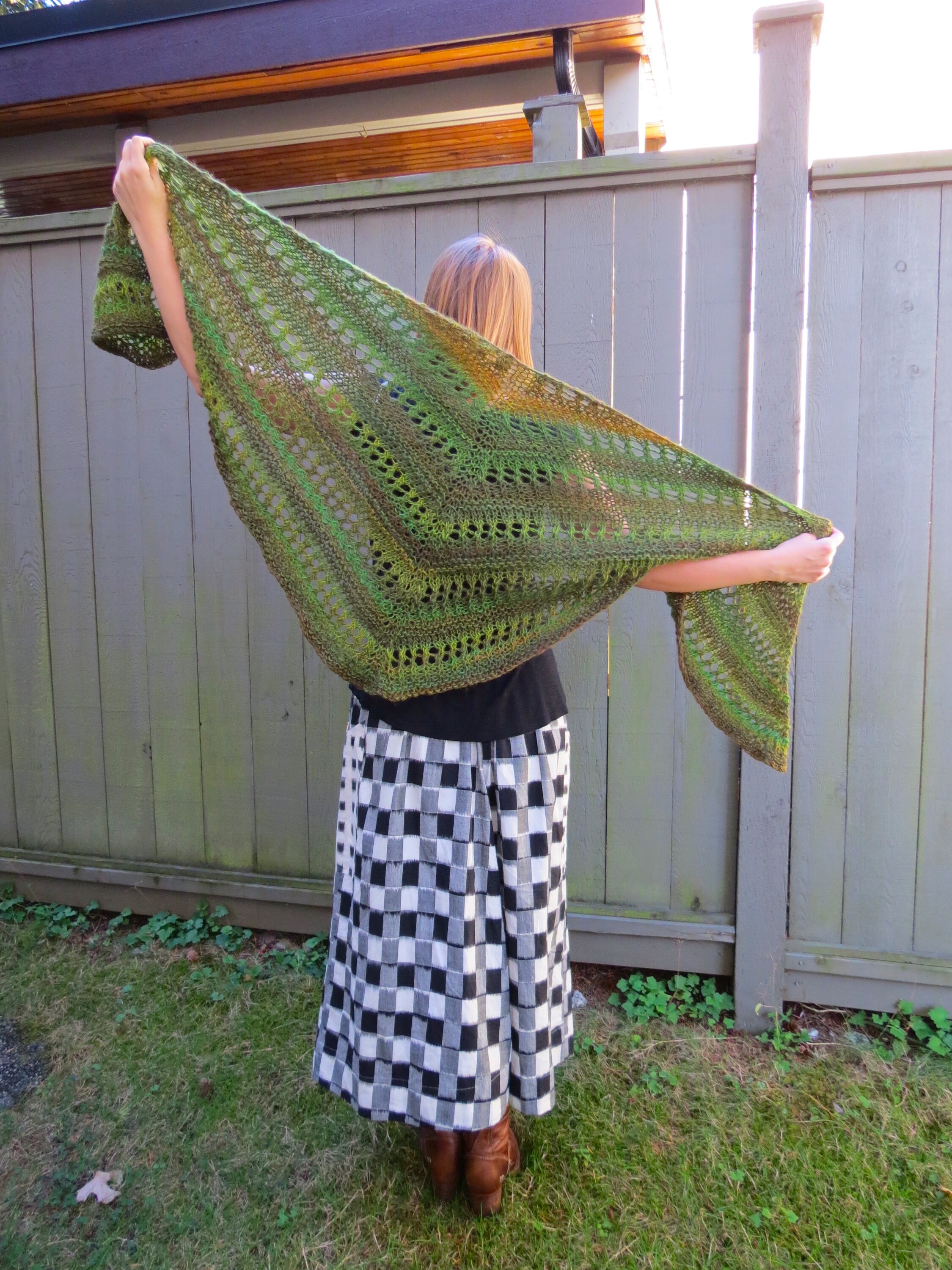 Rainforest Wrap Hand Knit Shawl - Etsy