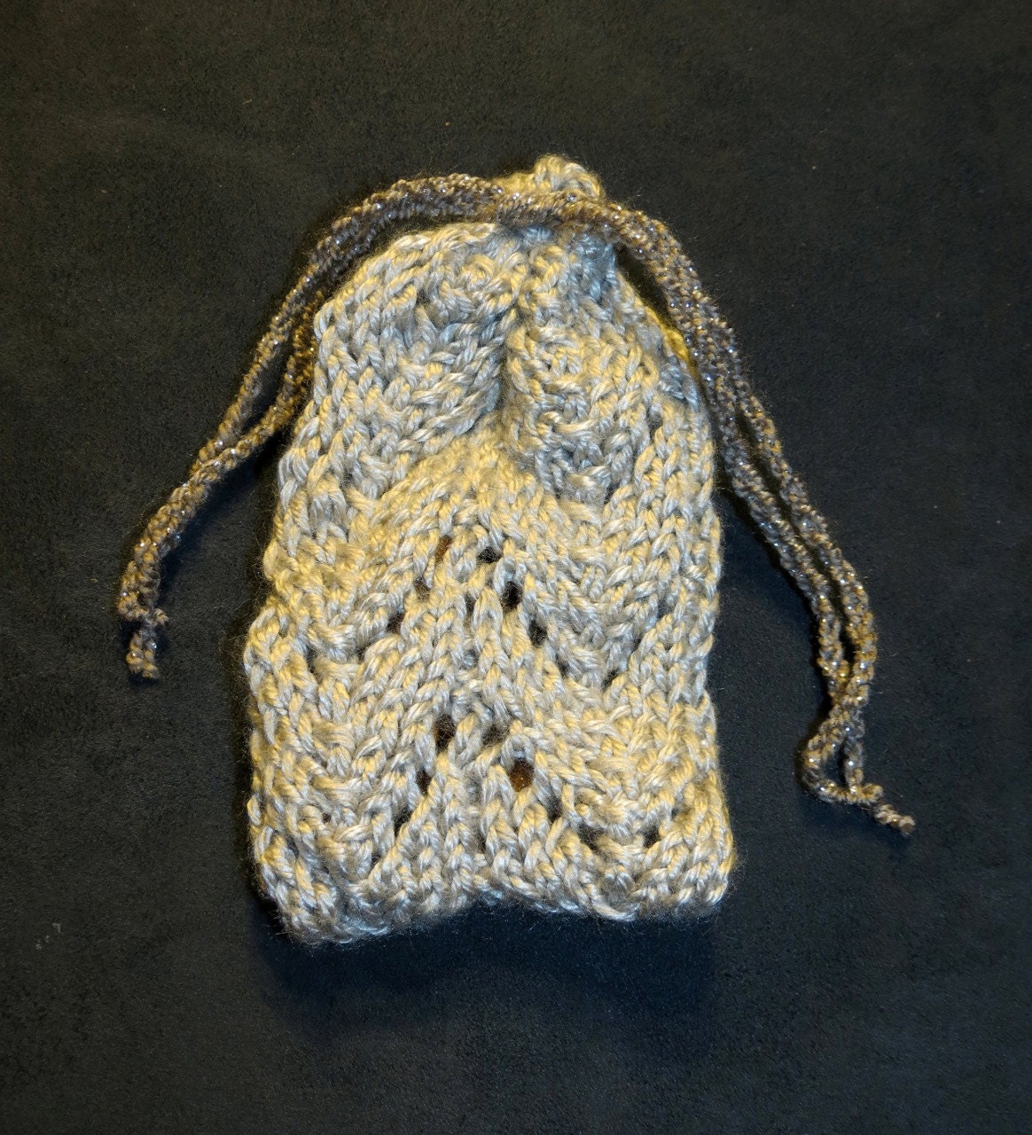 Silk Bamboo Hand Knit Small Gift Pouch- Pewter - Etsy