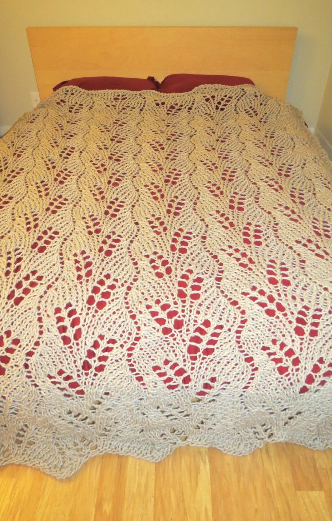 Deluxe Hand Knit Lace Roving Wool Blanket - Etsy