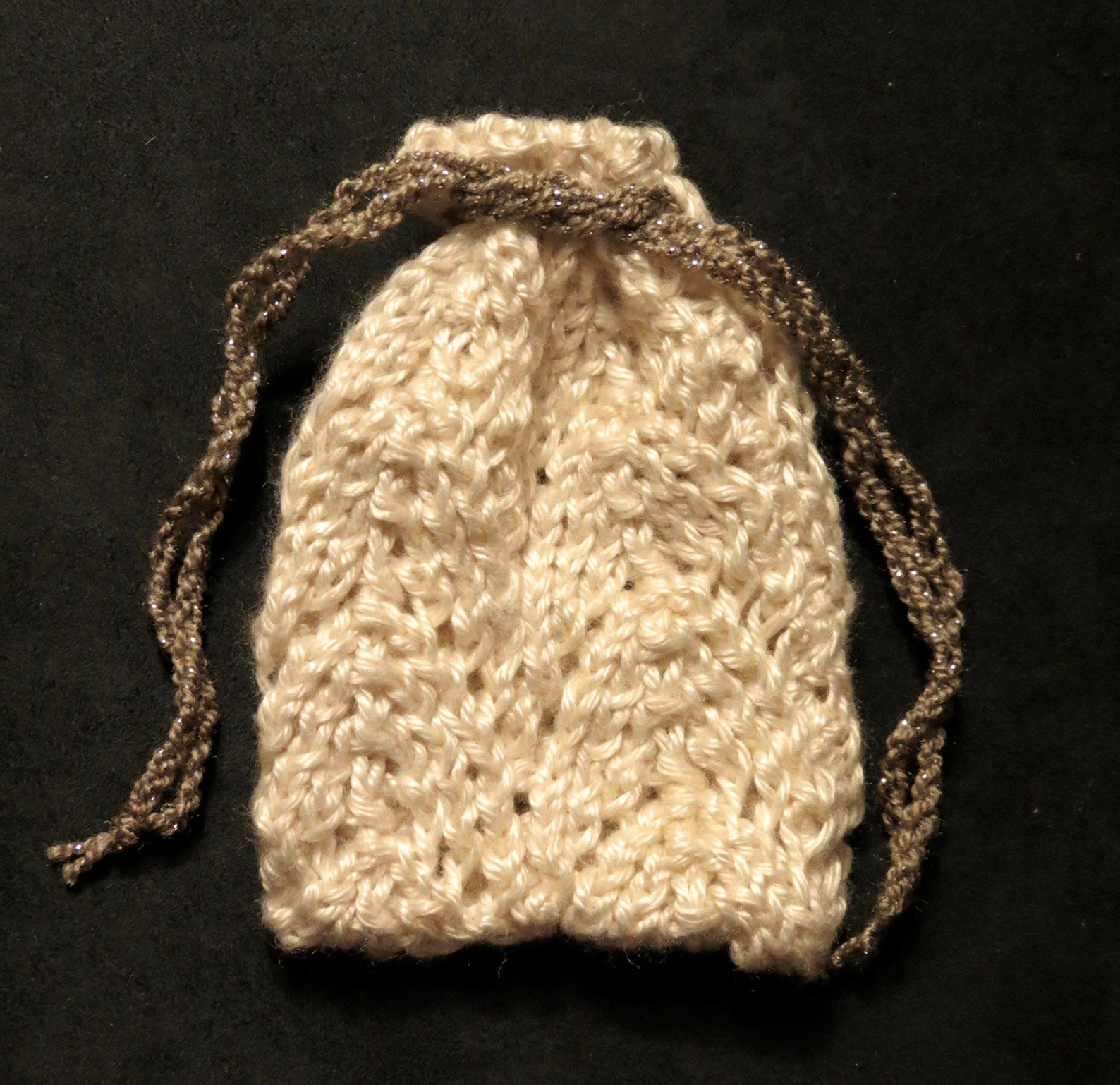 Silk Bamboo Hand Knit Small Gift Pouch in 'ivory' - Etsy