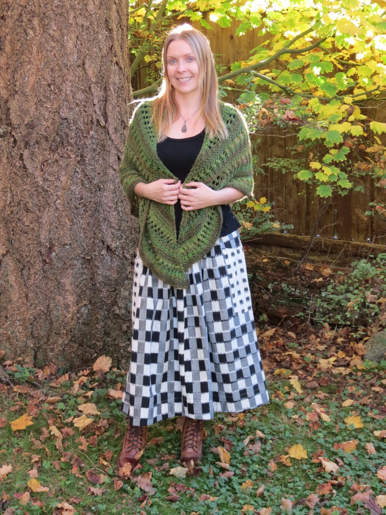 Rainforest Wrap Hand Knit Shawl - Etsy