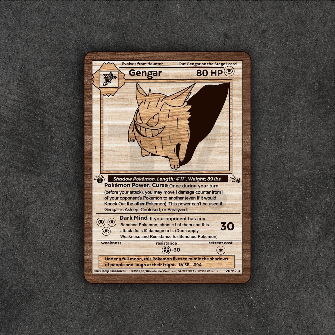 Gengar Pokemon Card Vector for Laser Cutter (SVG PDF) - Etsy