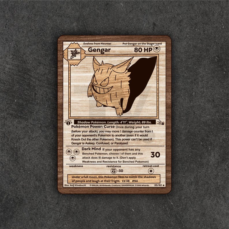 Gengar Pokemon Card Vector for Laser Cutter, SVG PDF Vector Files ...