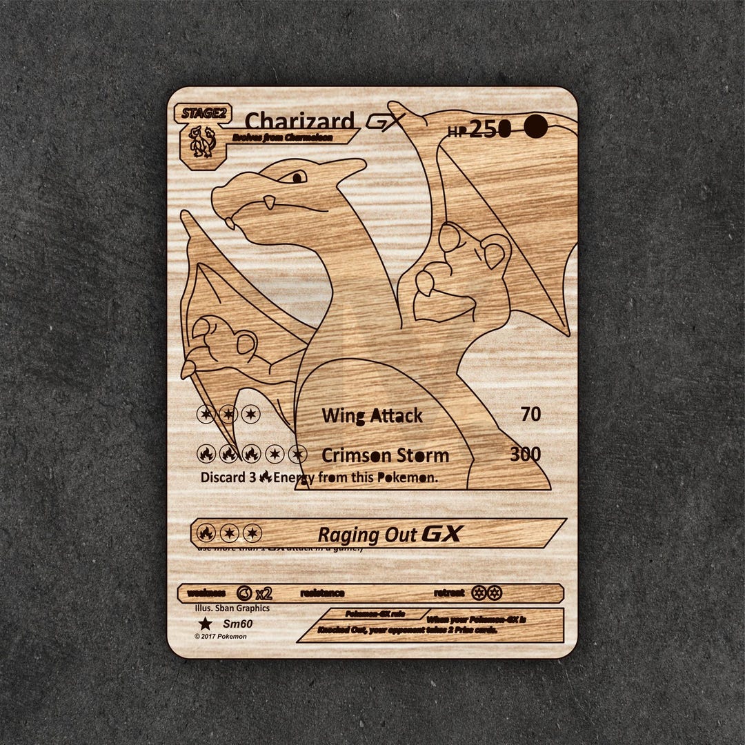 Charizard GX: Laser Cut/engrave Files (PDF & SVG) - Etsy