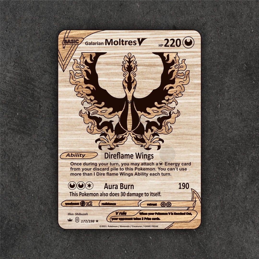 Moltres V Pokemon Card Vector, Laser Cut Files (SVG, PDF) - Etsy