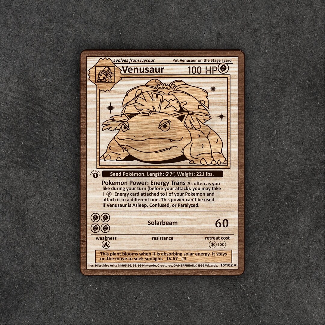 Venusaur Laser Cut Files: SVG & PDF, Multilayer Card Design - Etsy
