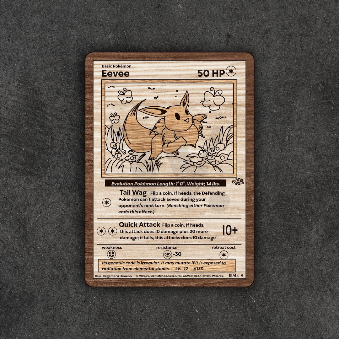 Eevee Pokemon Card Vector, Laser Cut Files (SVG PDF) - Etsy