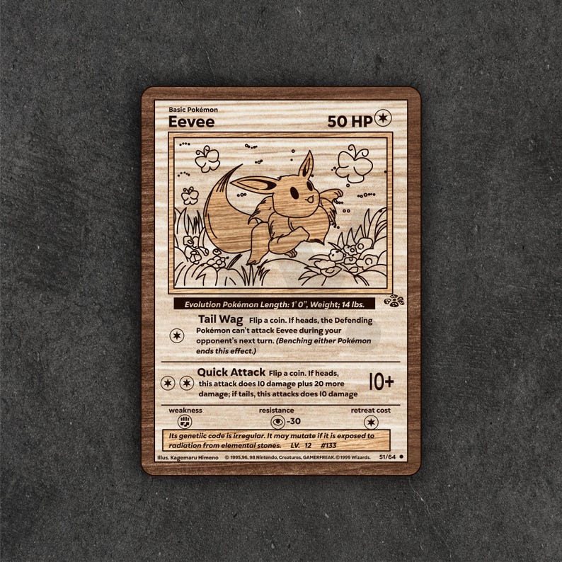 Eevee Pokemon Card Vector, Laser Cut Files (SVG PDF) - Etsy
