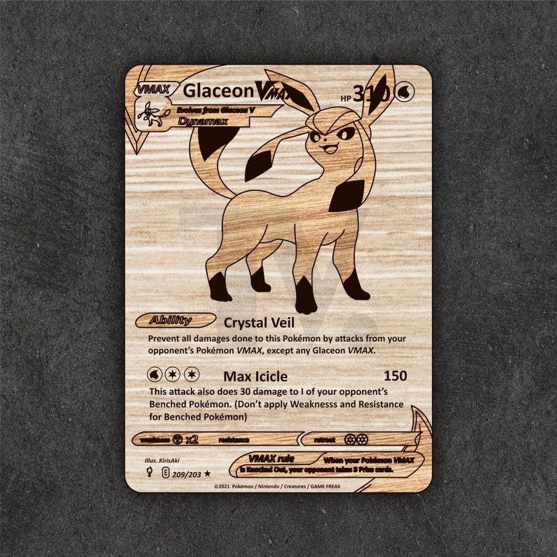 Glaceon Vmax Laser Cut File: PDF & SVG (digital Download) - Etsy