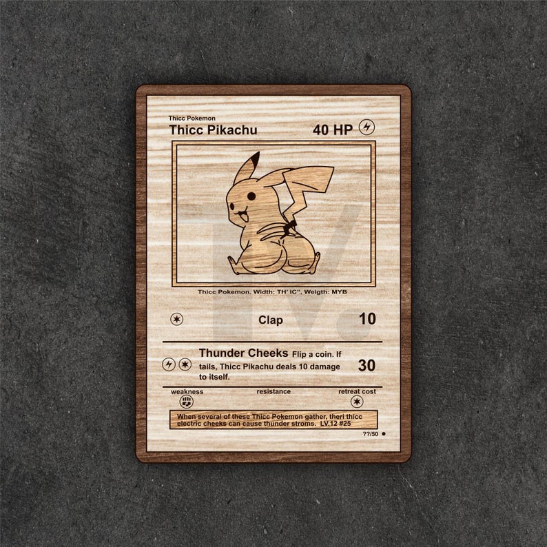 Thicc Pikachu Laser Cut File: SVG & PDF - Etsy