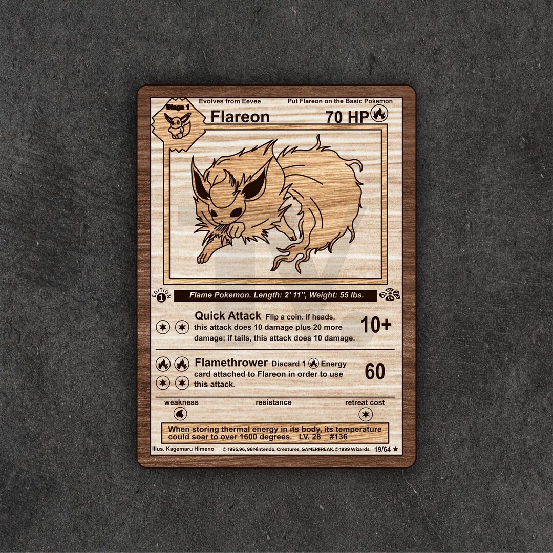 Flareon Pokemon Cards Vector for Laser Cutter, SVG PDF Vector Files ...