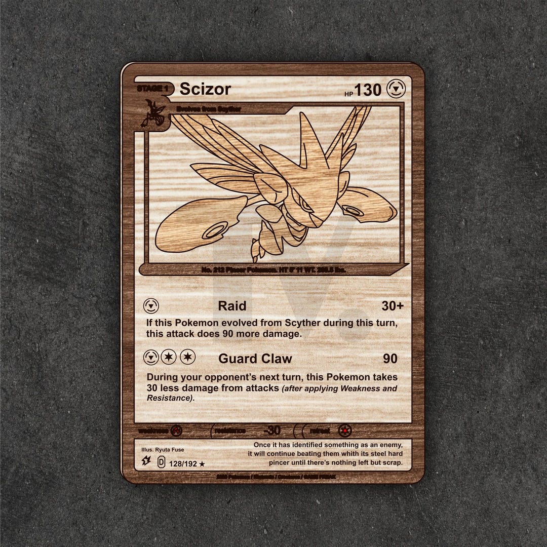 Scizor Pokemon Card Laser Cut Vector (SVG, PDF) - Etsy