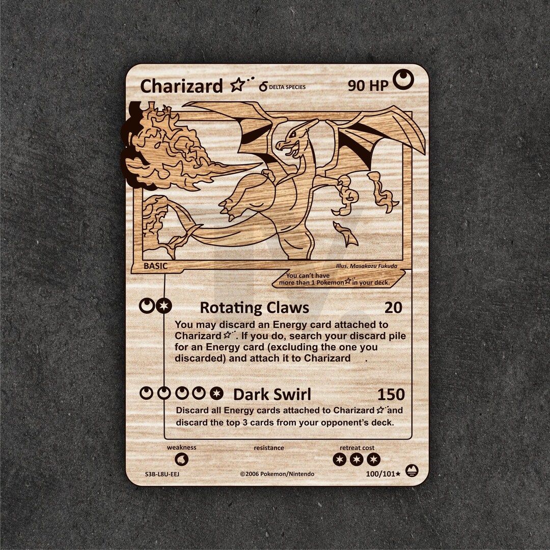 Charizard Pokemon Card Vector, Laser Cut SVG PDF File - Etsy