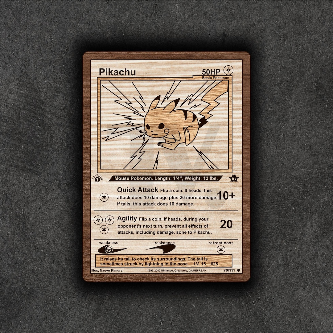 Pikachu Pokemon Card Vector, Laser Cut File (SVG PDF) - Etsy