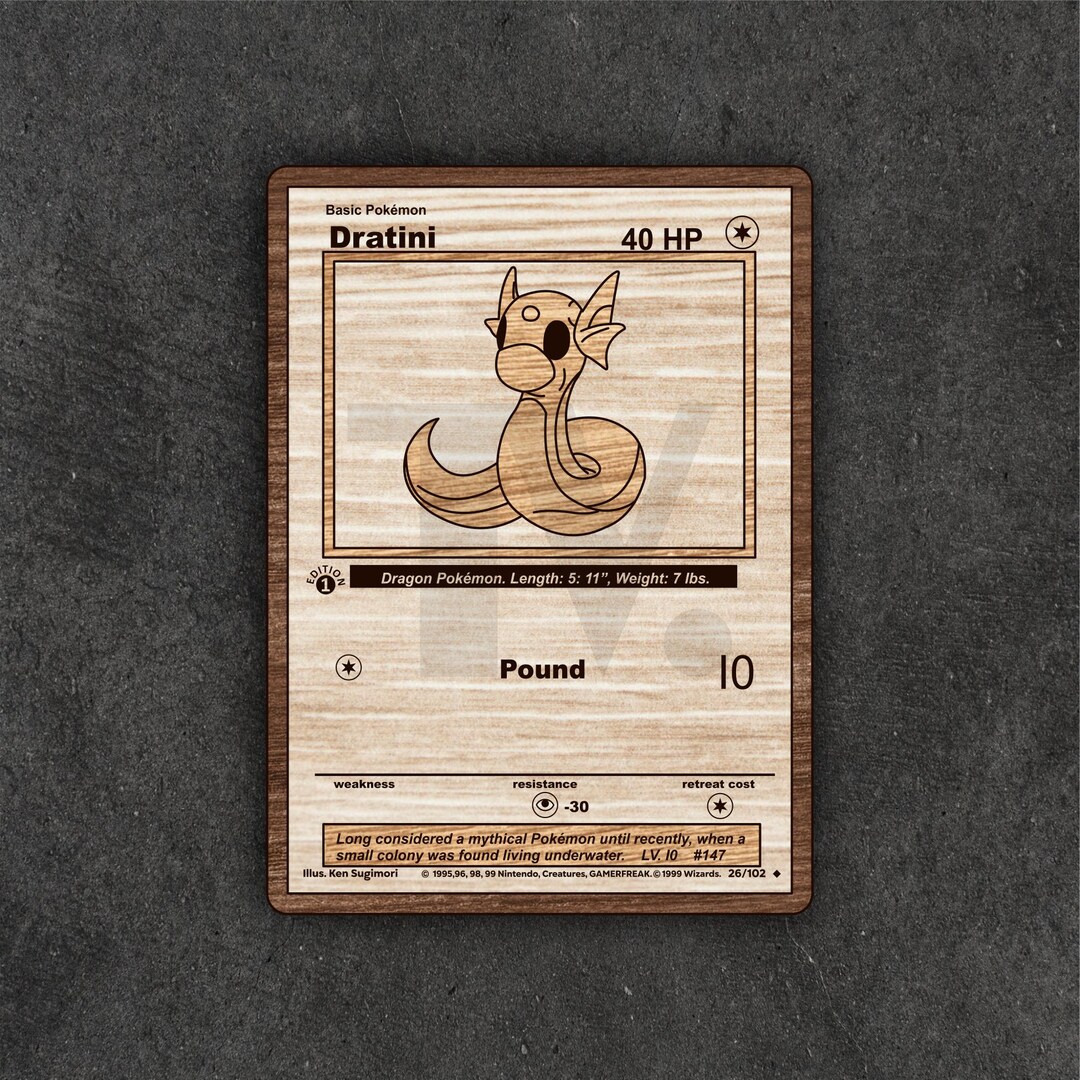 Dratini Pokemon Cards Vector for Laser Cutter, SVG PDF Vector Files ...