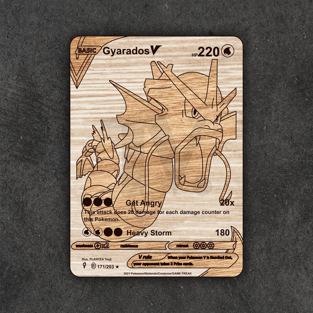 Gyarados V Pokemon Card Laser Cut Vector, Wood Card SVG PDF - Etsy