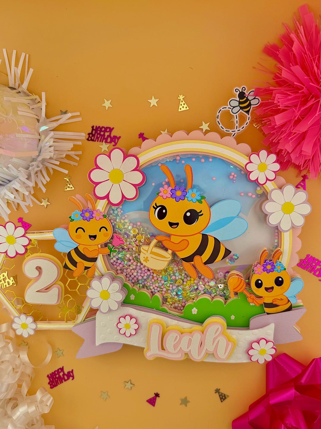 Abejita Chiquitita Cake Topper: Plim Plim Bee Birthday, Custom Name ...