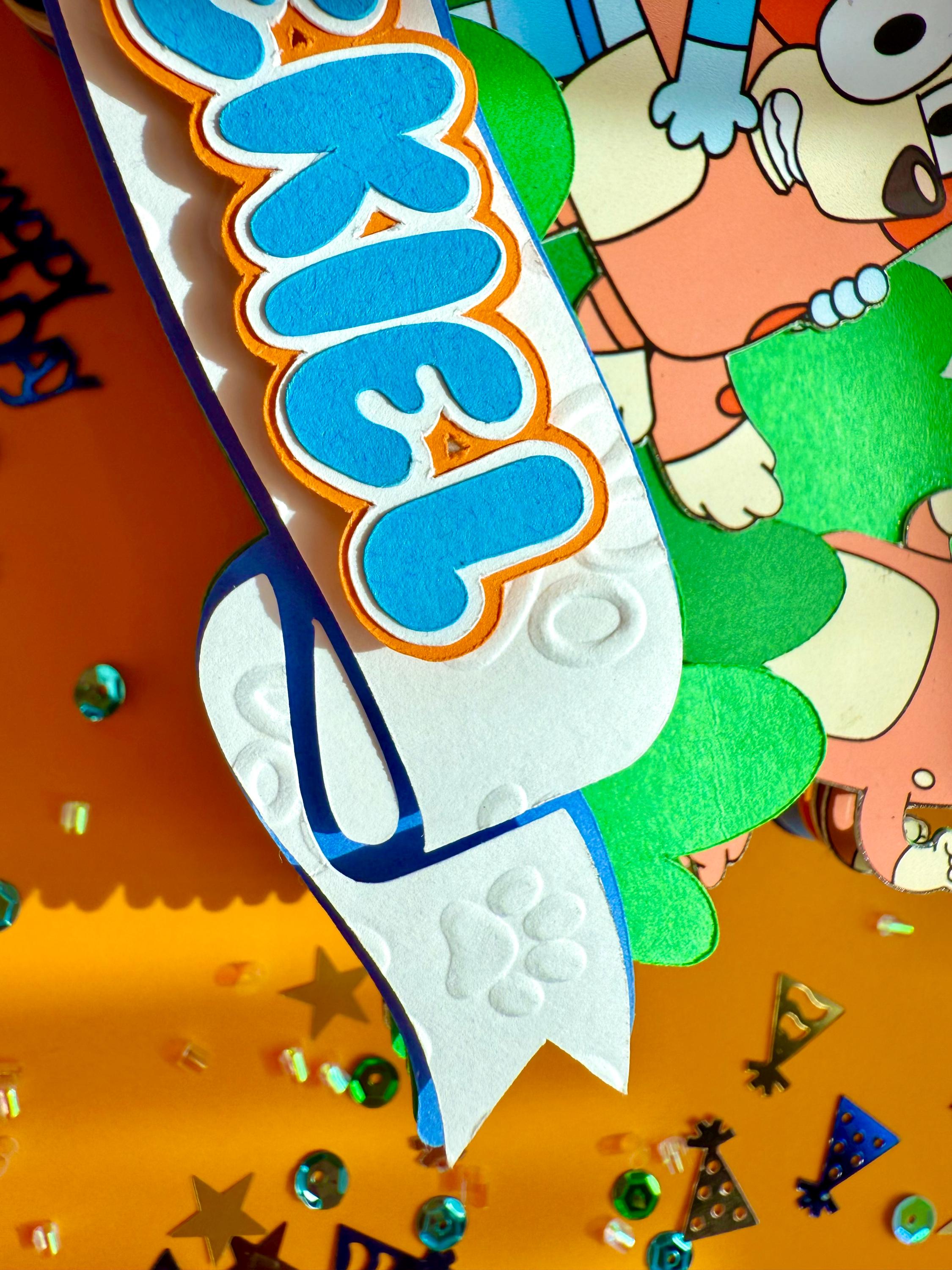 Bluey Cake Topper – Custom Name & Age – Bluey Birthday Party Decoration ...