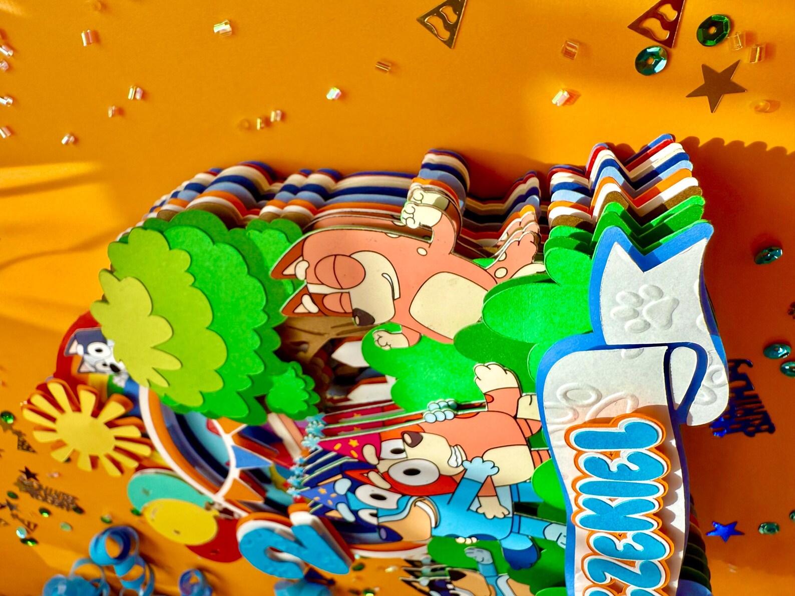 Bluey Cake Topper – Custom Name & Age – Bluey Birthday Party Decoration ...
