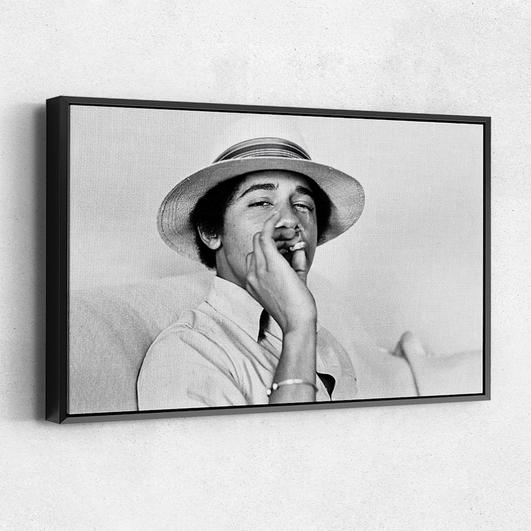 Young Barack Obama Smoking Weed Canvas Print Canvas Wall Art Print ...